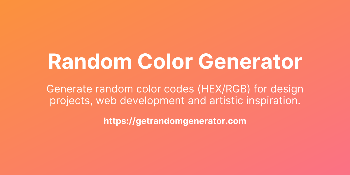 Random Color Generator - Get Random Generator