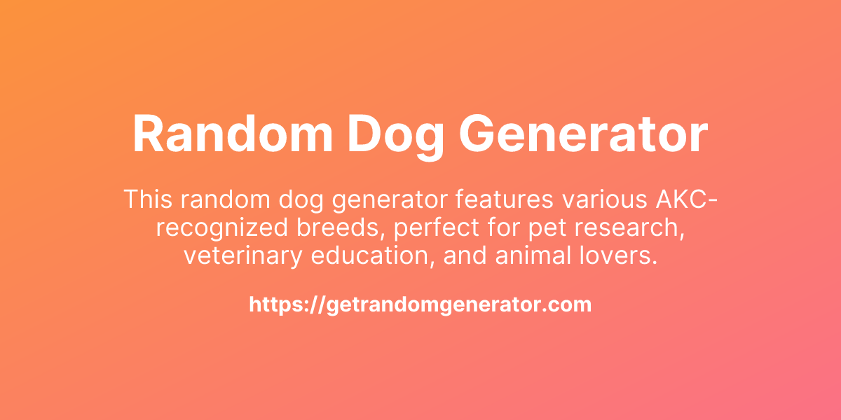 Random Dog Generator - Get Random Generator