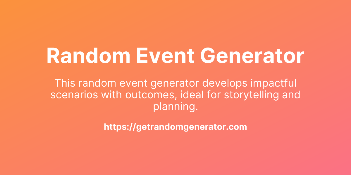 Random Event Generator - Get Random Generator