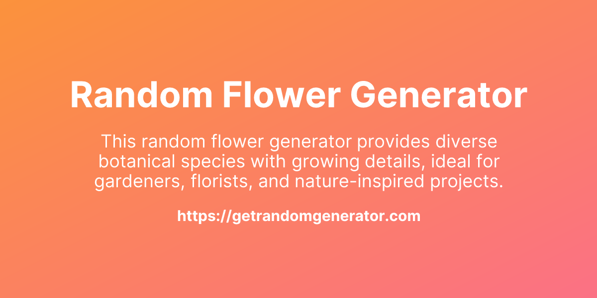 Random Flower Generator - Get Random Generator