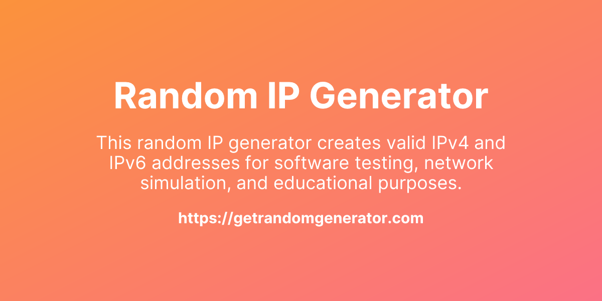 Random IP Generator - Get Random Generator